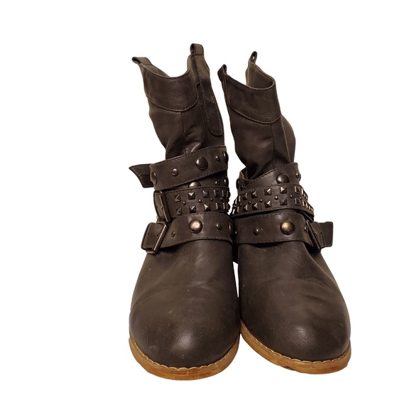 Maurices | Shoes | Maurices Brooke Stud Strap Visual Kei Biker Boots ...